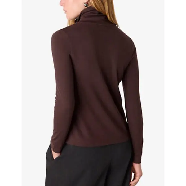 Whistles Roll-neck Twist-front Woven Top