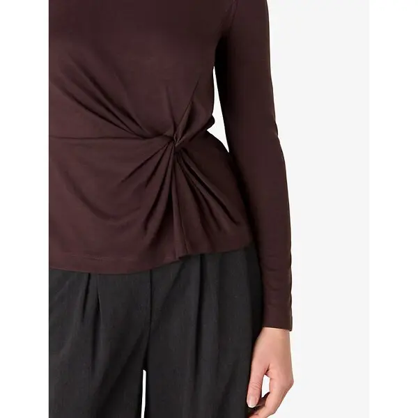 Whistles Roll-neck Twist-front Woven Top