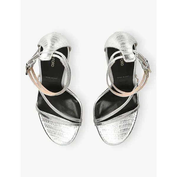 TOM FORD Double Strap 105 Leather Sandal Heels