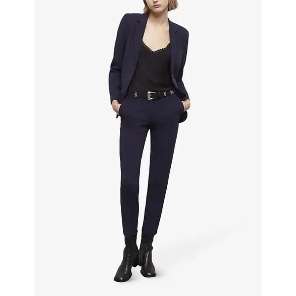 The Kooples High-rise Straight-cut Stretch-woven Trousers