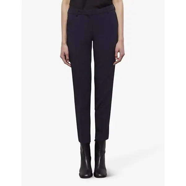 The Kooples High-rise Straight-cut Stretch-woven Trousers