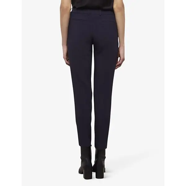 The Kooples High-rise Straight-cut Stretch-woven Trousers