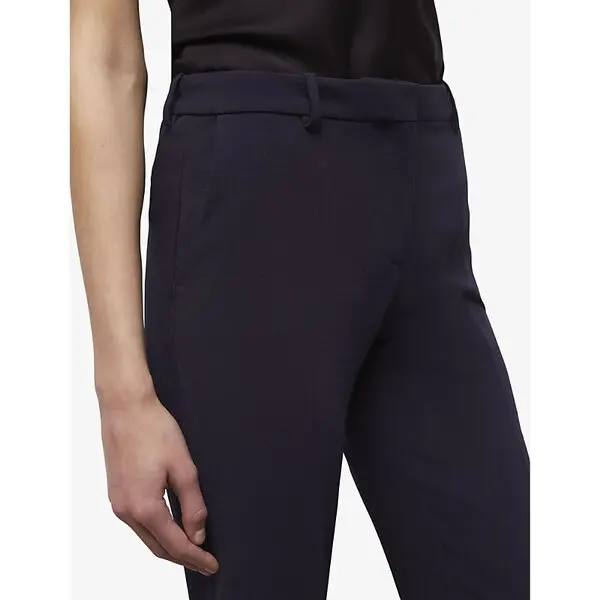 The Kooples High-rise Straight-cut Stretch-woven Trousers