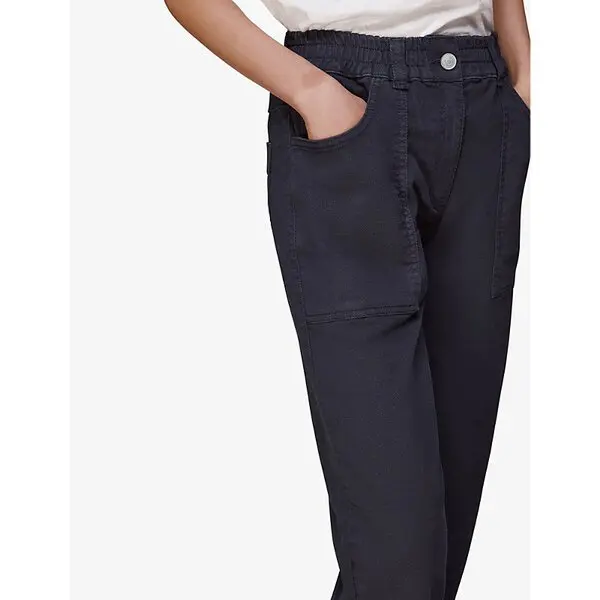 Whistles Tessa Cropped Cotton Trousers - Black