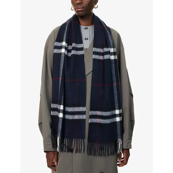 Burberry Check-pattern Cashmere Scarf