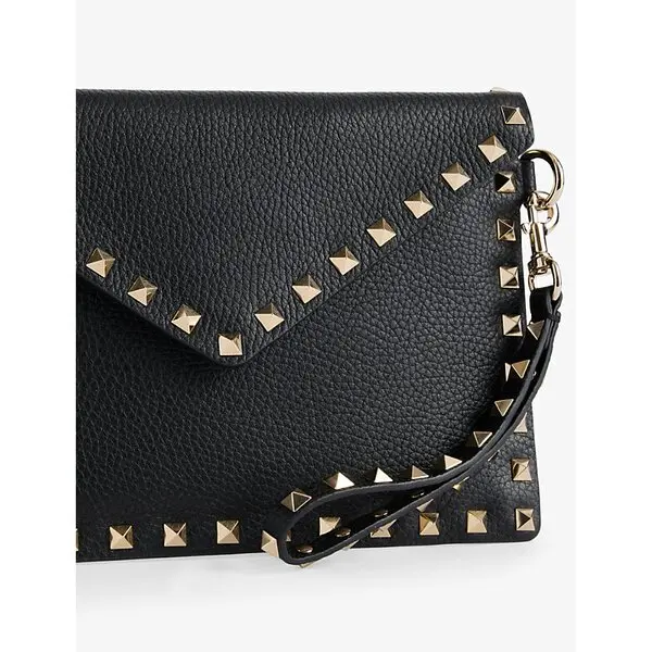 Valentino Garavani Rockstud Grained-leather Pouch - Nero