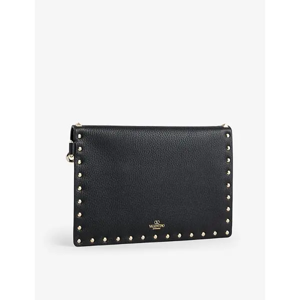 Valentino Garavani Rockstud Grained-leather Pouch - Nero