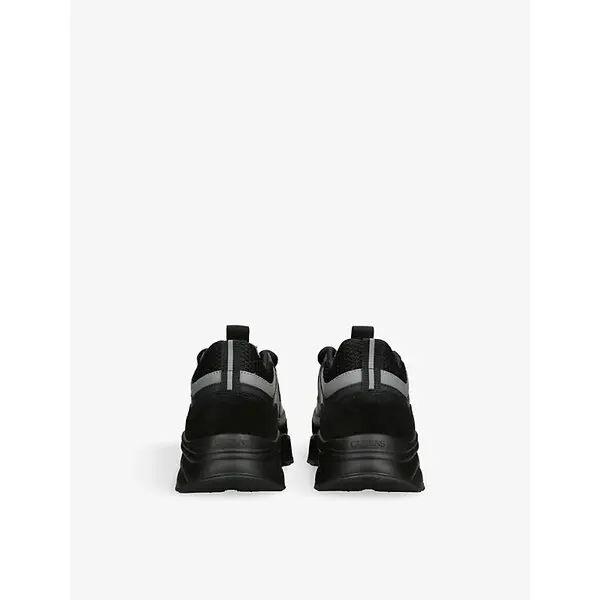 CLEENS Aero Runner Leather, Suede And Mesh Trainers - Black