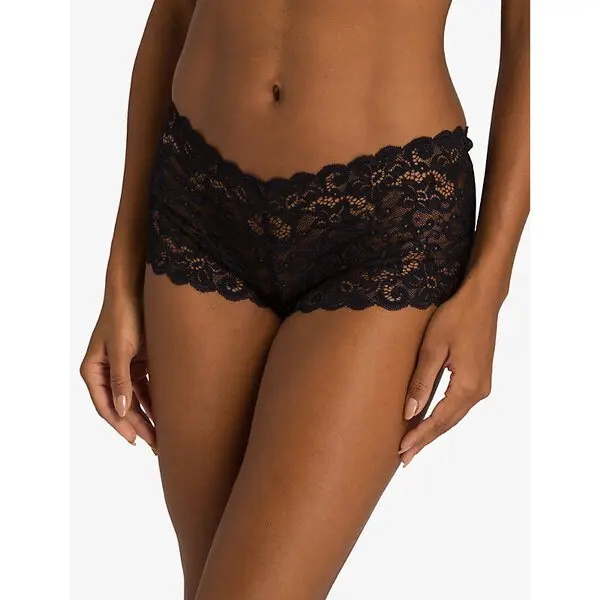 Hanro Moments Stretch-lace Maxi Briefs - Black