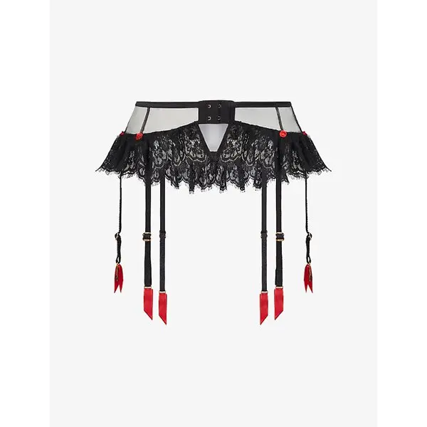 Agent Provocateur Clarissa Mesh And Lace Suspenders