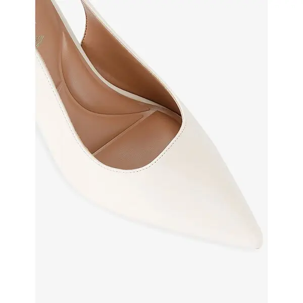 Carvela Corletta Slingback Logo-embellished Woven Heeled Courts - Bone