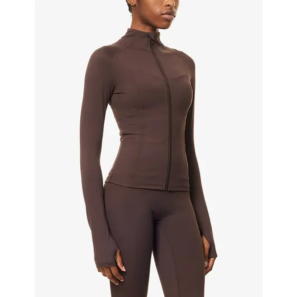SISTERLY TRIBE Softsculpt Zip Jersey Jacket - Espresso