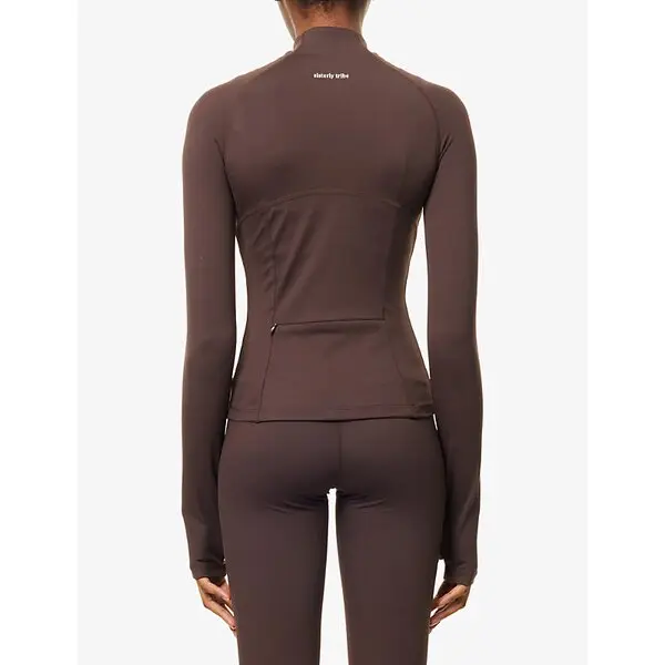 SISTERLY TRIBE Softsculpt Zip Jersey Jacket - Espresso