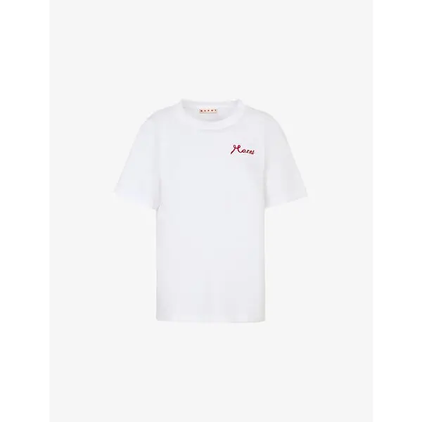 Marni Flocked Logo Cotton T-shirt - Low01