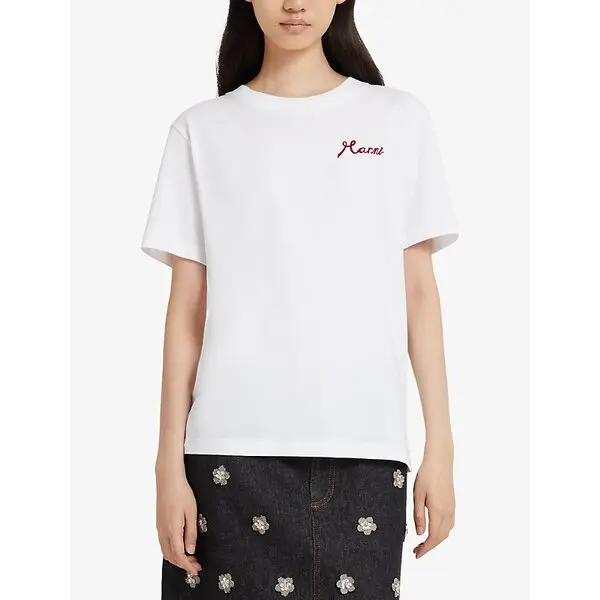 Marni Flocked Logo Cotton T-shirt
