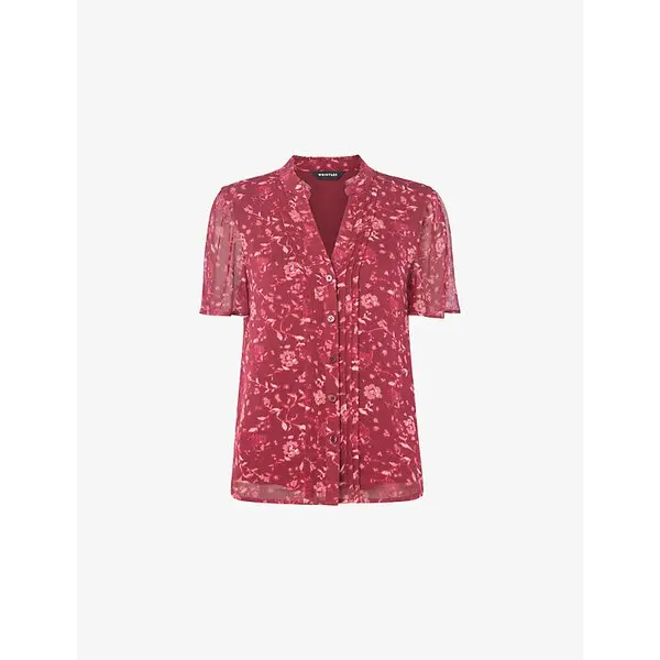 Whistles Floral-print V-neck Woven Blouse - Multi-coloured