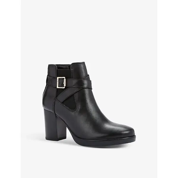 Carvela Leather Ankle Boots With Silver Buckle Detail