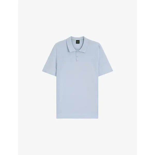 BOSS Brand-print Regular-fit Cotton-blend Polo Shirt
