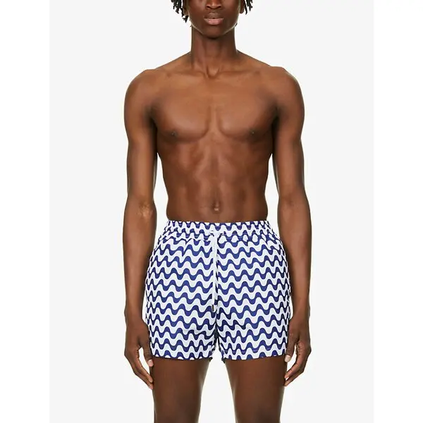 Frescobol Carioca Graphic-print Swim Shorts - Navy