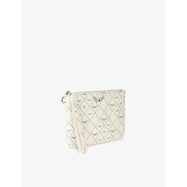 Zadig&Voltaire Monogram Canvas Clutch Bag With Wristlet