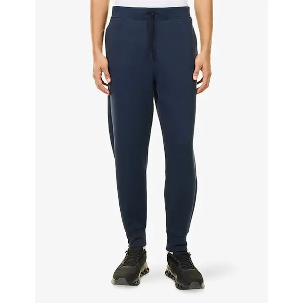 On Focus Tech Straight-leg Cott-jersey Jogging Bottoms - Navy