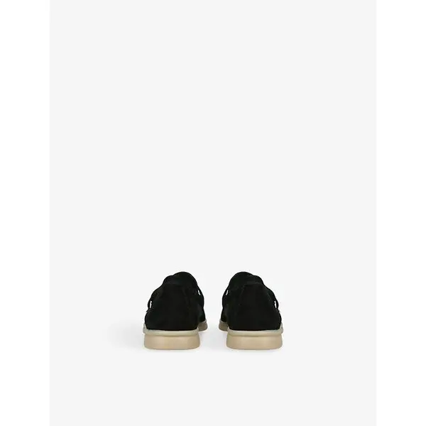 Steve Madden Portland Suede Loafers With Branded Charms - Black