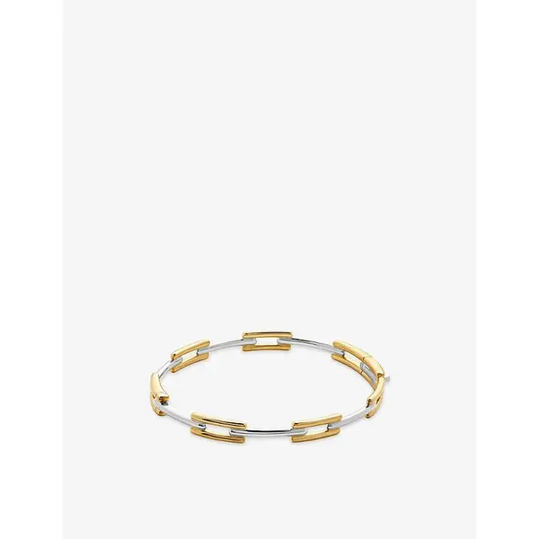 Monica Vinader Signature Link 18ct Yellow Vermeil Slim Bangle - Gold