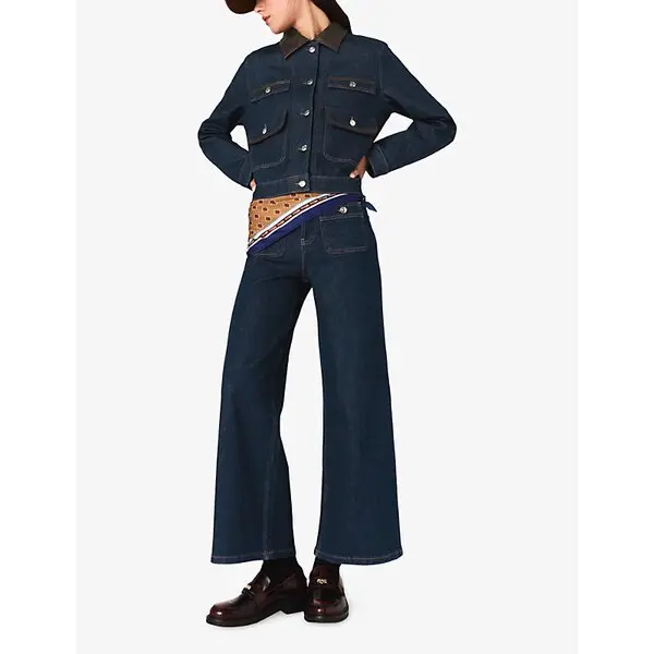 Maje Patch-pocket Straight-leg Stretch-denim Jeans