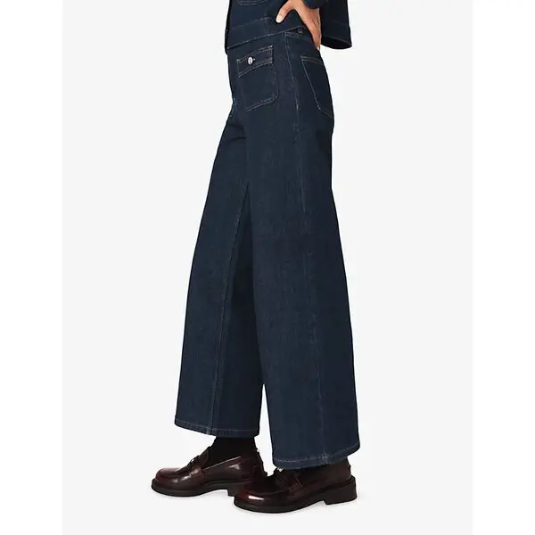 Maje Patch-pocket Straight-leg Stretch-denim Jeans