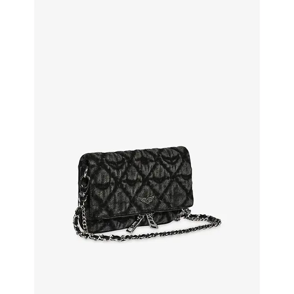 Zadig&Voltaire Rock Nano Monogram Denim Clutch