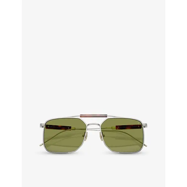 Brunello Cucinelli Square-frame Titanium Sunglasses - Silver