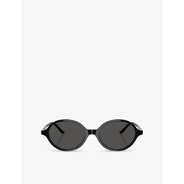 Oliver Spencer X Khaite Oval-frame Acetate Sunglasses - Black