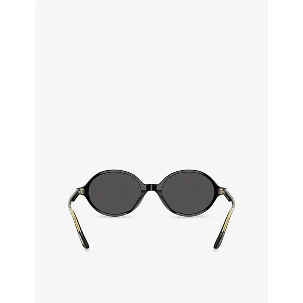 Oliver Spencer X Khaite Oval-frame Acetate Sunglasses - Black