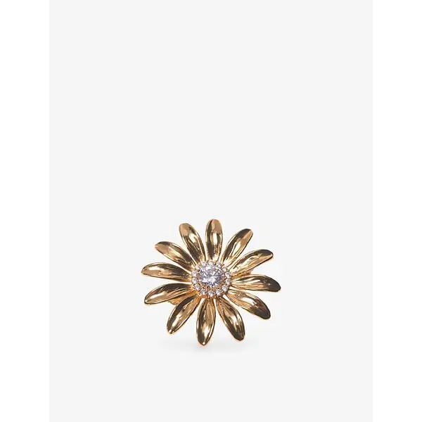 Maje Flower Brooch With Rhinestone Embellishment