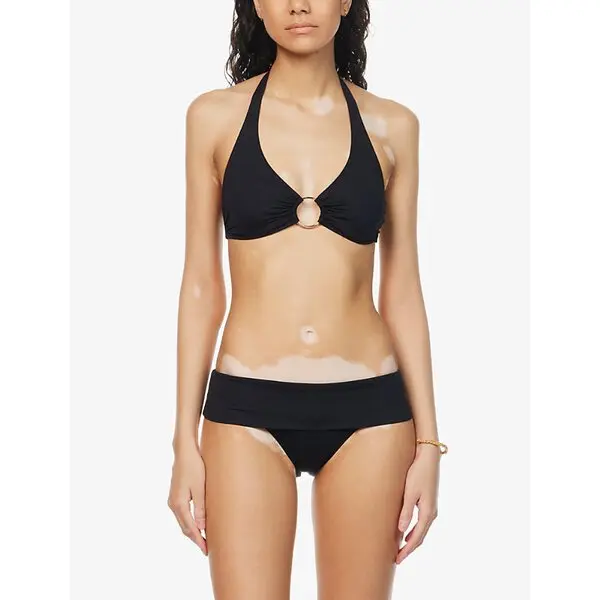 Melissa Odabash Brussels Ring-embellished Halter-neck Bikini Top - Black