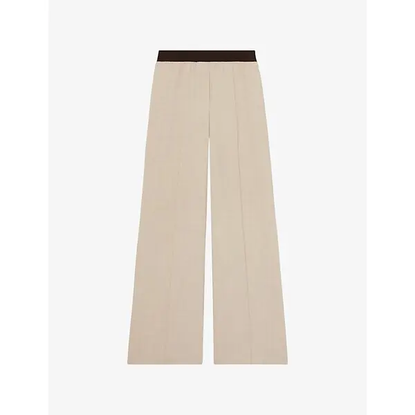REISS Wilde High-rise Wide-leg Stretch-woven Trousers - Neutral