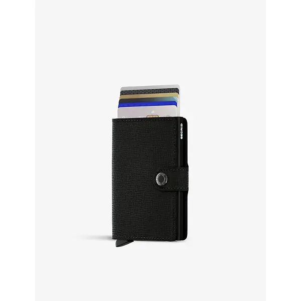 SECRID Miniwallet Crisple Leather And Aluminium Wallet - Mc-black