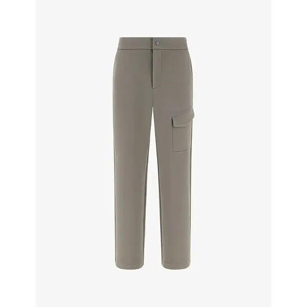 Boggi Milano Scuba Piqué Tailored Cotton-blend Trousers - Mud