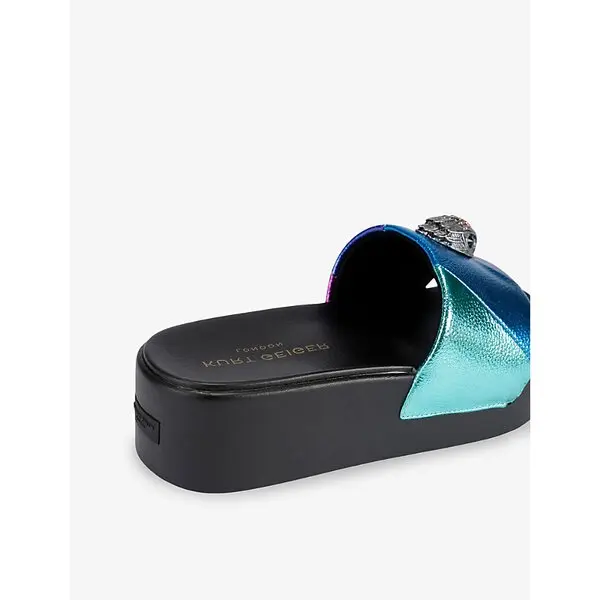 Kurt Geiger Meena Eagle Platform Woven Slides