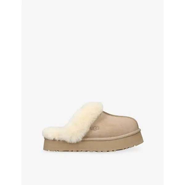 UGG Disquette Shearling-lined Suede Slippers - Beige