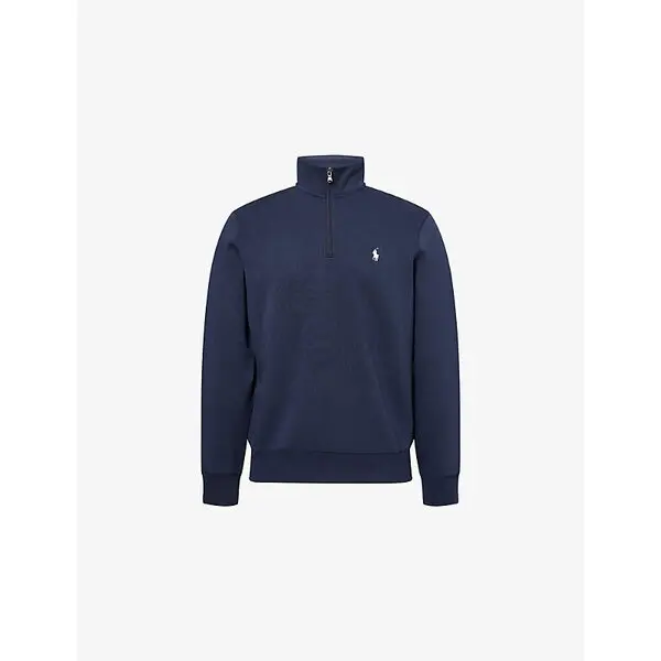 Polo Ralph Lauren Embroidered-logo Cotton-jersey Sweatshirt - Blue