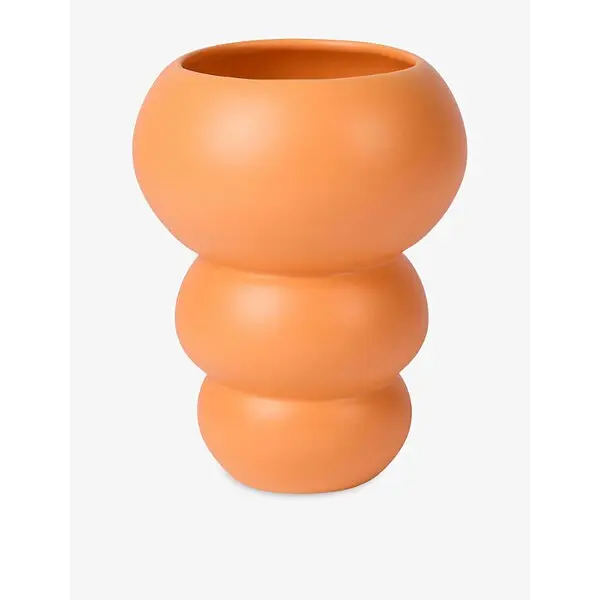 THE CONRAN SHOP Stacked Spheres Earthenware Vase 18.5cm - Orange