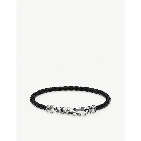 THOMAS SABO Braided Leather And Sterling Silver Bracelet - Black