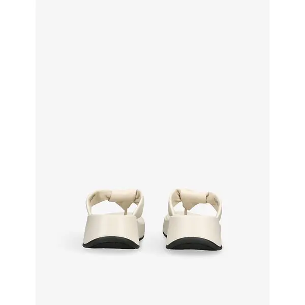 Fitflop Mode Knot-strap Leather Flatform Sandals - Bone