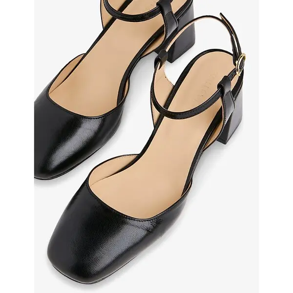 Whistles Matilda Block-heel Leather Slingback Shoes