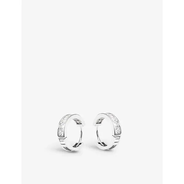 CARAT* LONDON Waverly Cubic Zirconia Hoop Earrings - Silver