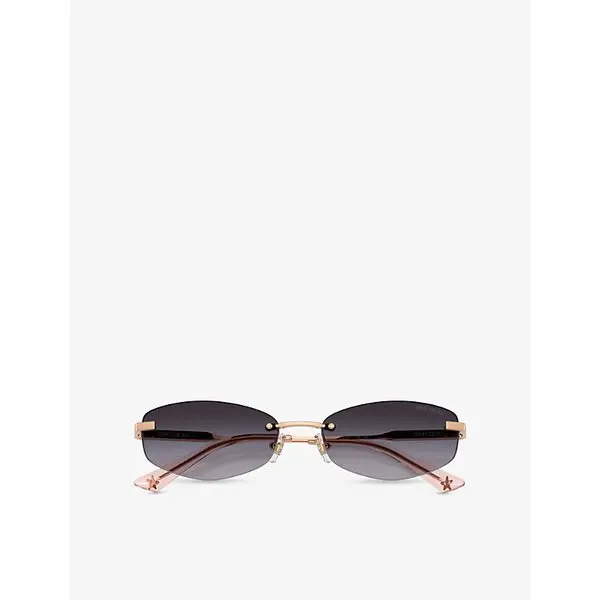 JIMMY CHOO Oval Frame Metal Sunglasses - Pink