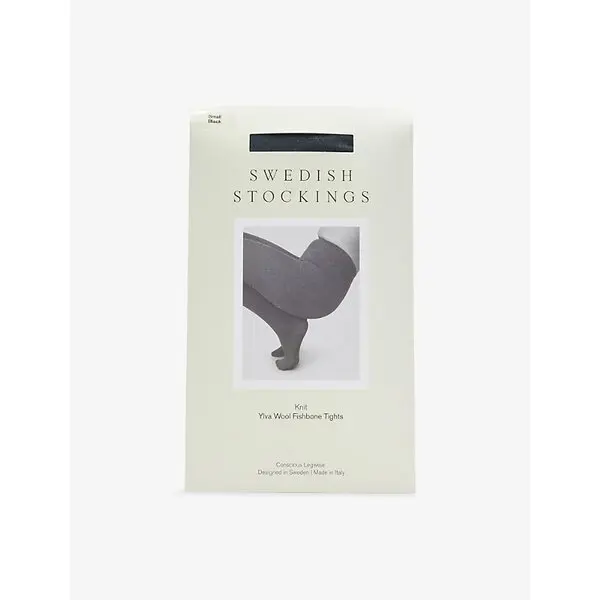 Swedish Stockings Ylva Fishbone Knit Tights - Black