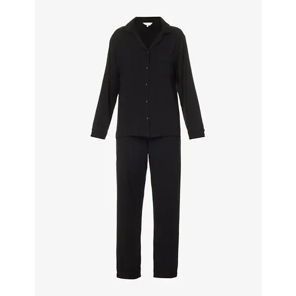 THE NAP CO Relaxed-fit Patch-pocket Stretch-jersey Pyjama Set - Soot