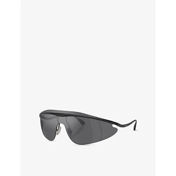 FERRARI Fh1015 Irregular-frame Metal Sunglasses - Black